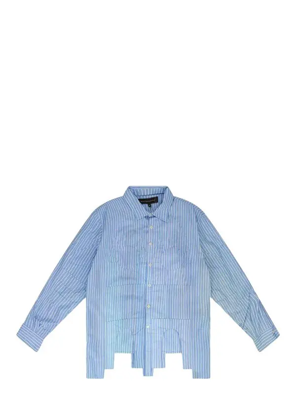 WHO DECIDES WAR BY EV BRAVADO Striped Button-down Shirt - Blue