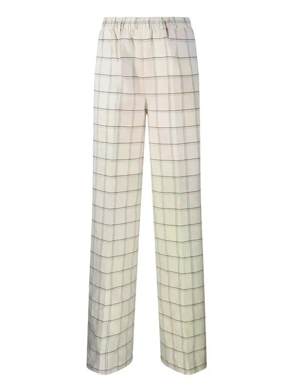 FORTE_FORTE Checked Trousers - Neutrals