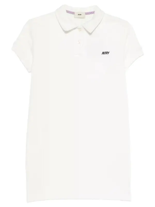 AUTRY Polo-collar Mini Dress - White