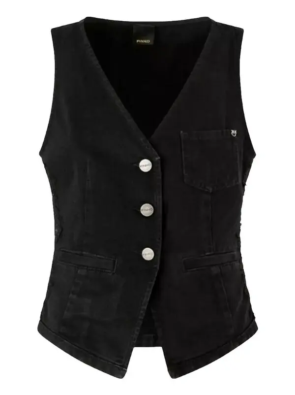 Pinko Buttoned Pocket Waistcoat - Black