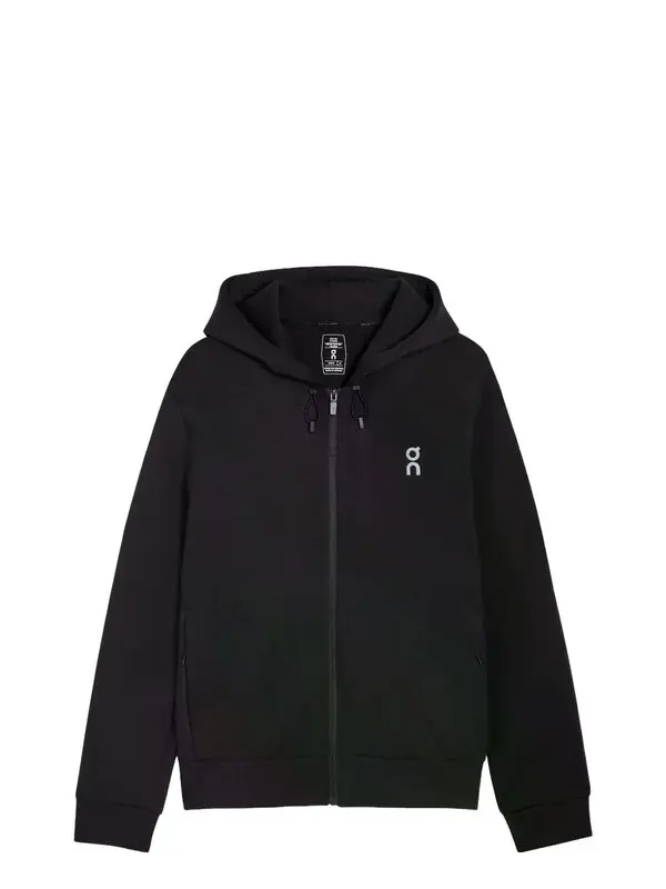 On Zipped Hooded Sweatshirt - Black