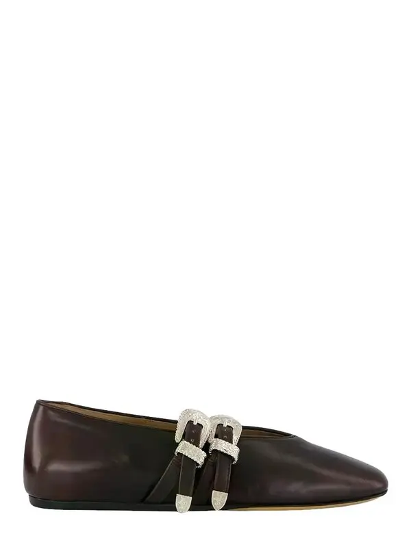 Le Monde Beryl Claudia Leather Ballet Flats - Brown