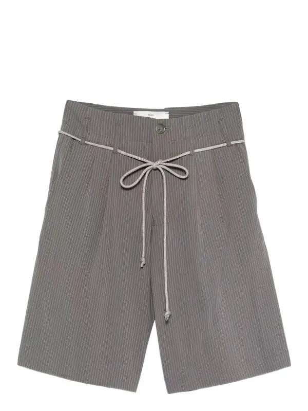 SONG FOR THE MUTE Striped Drawstring Shorts - Grey