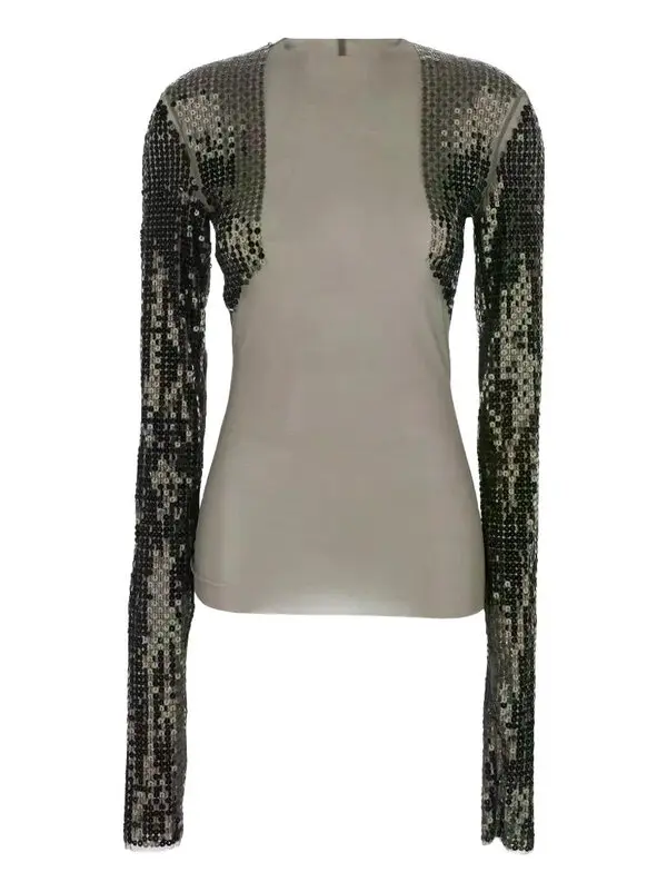 Rick Owens Sequin-embellished Top - Grey