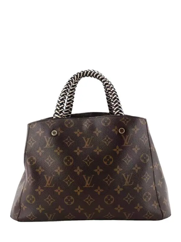 LOUIS VUITTON Braided Handle Montaigne Handbag Monogram Canvas Mm - Brown