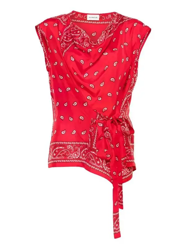 P.a.r.o.s.h Paisley Tie Blouse - Red