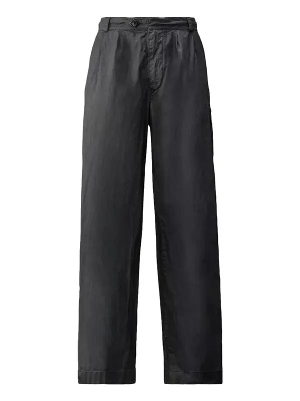 C.P. COMPANY Pleated Logo Trousers - Grey
