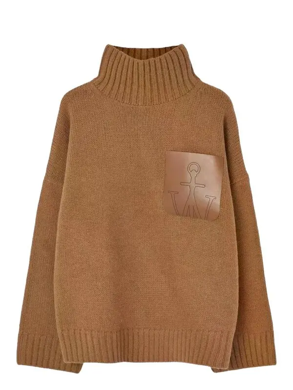 JW Anderson Leather Patch Pocket Sweater - Neutrals