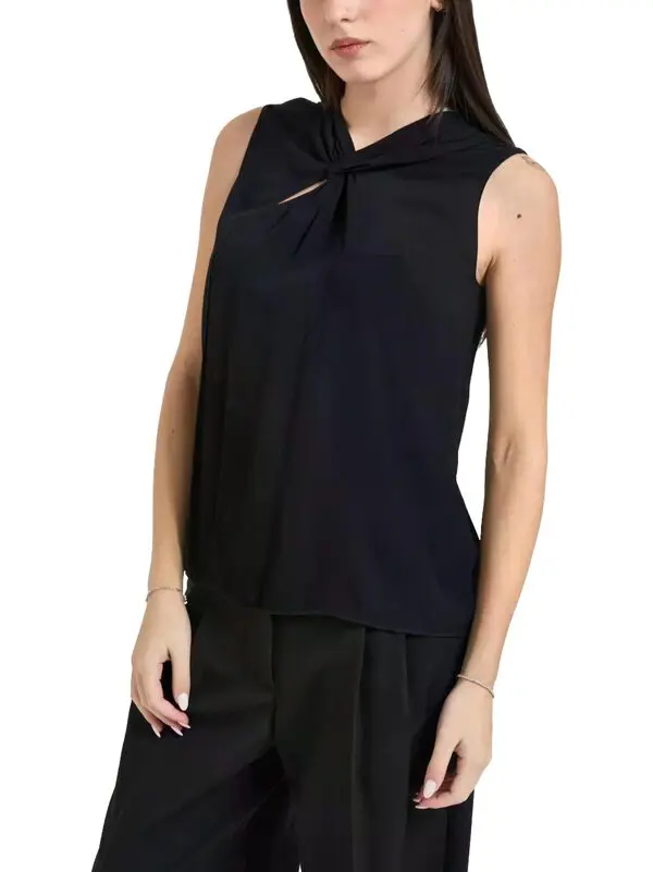 Patrizia Pepe Knot Sleeveless Top - Black
