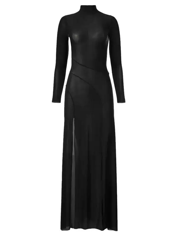 MIA PECULIAR Side-split Maxi Dress - Black