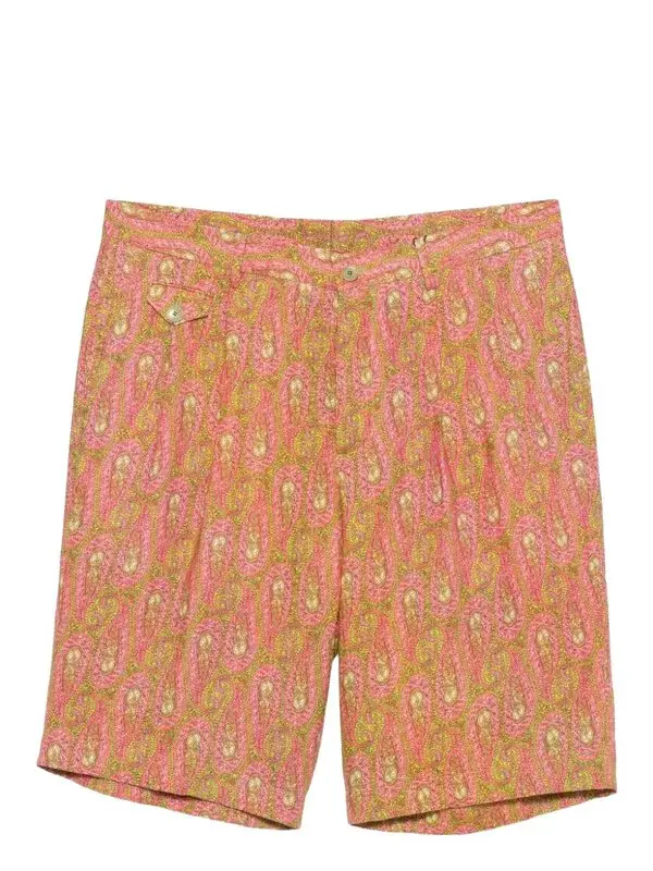 Etro Paisley Pleated Shorts - Orange