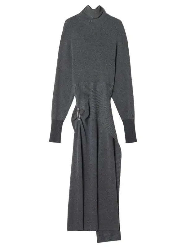 LANVIN Long-sleeve Maxi Sweater Dress - Grey