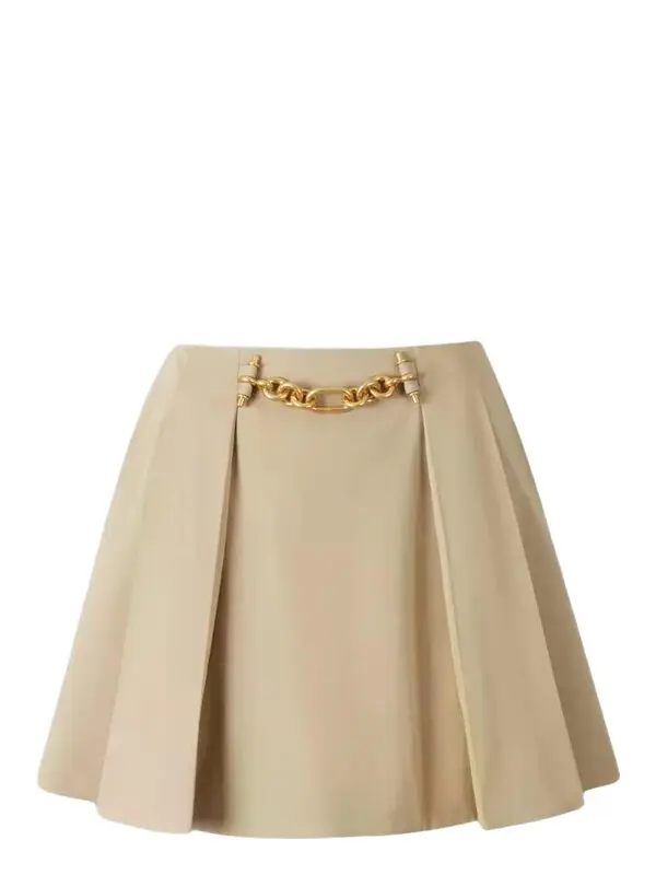 Balmain Chain Pleated Mini Skirt - Neutrals