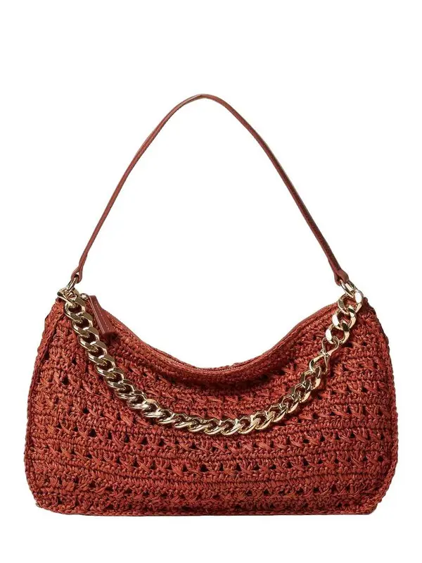 TWINSET Woven Chain Shoulder Bag - Brown