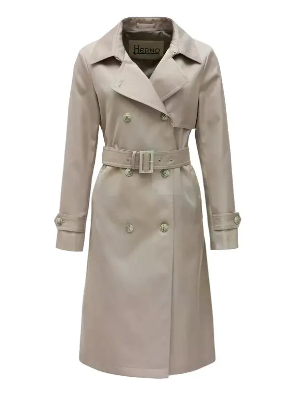 Herno Belted Double-breasted Trench Coat - Neutrals