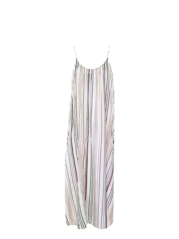 ELEH Striped Spaghetti Strap Dress - White