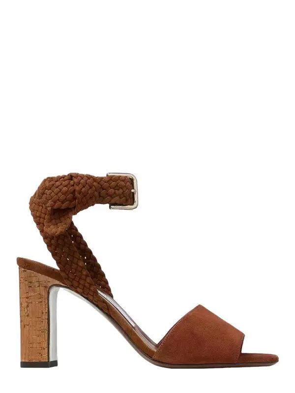 JIMMY CHOO Braided Heeled Sandals - Brown