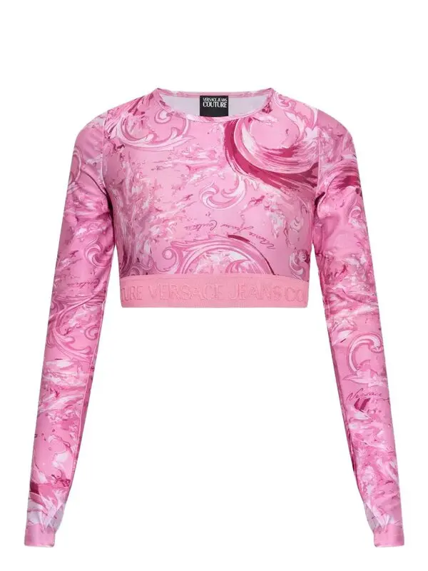 Versace Patterned Long Sleeve Top - Pink
