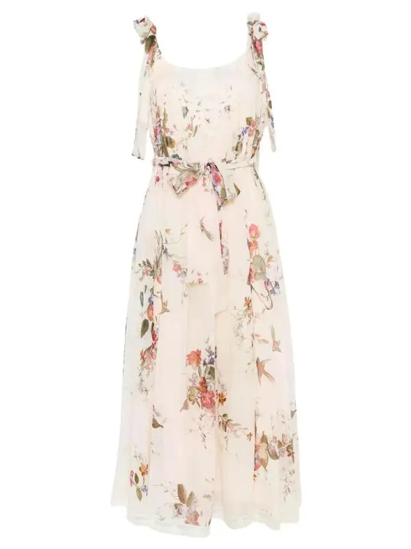Zimmermann Floral-print Midi Dress - Neutrals