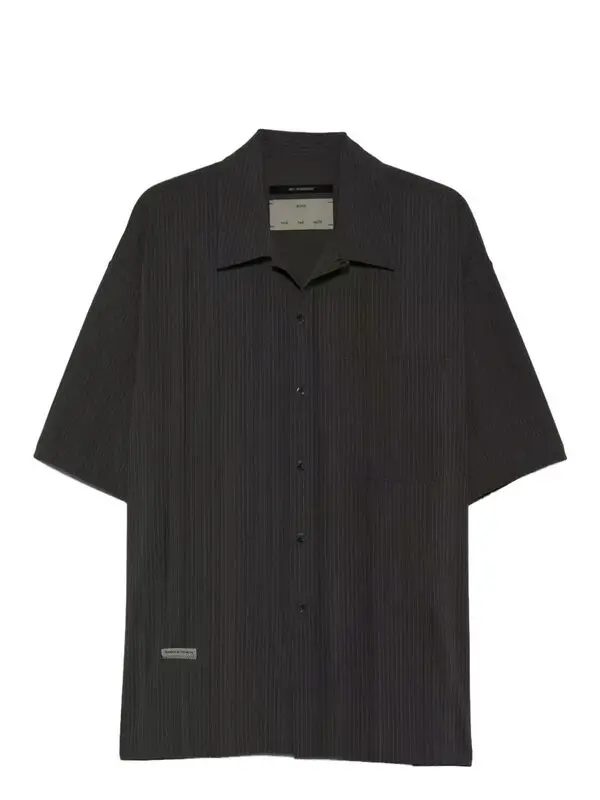 SONG FOR THE MUTE Pinstripe-pattern Chest-pocket Shirt - Grey