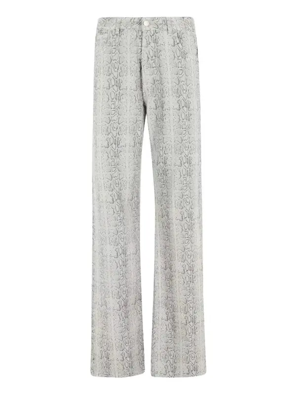 Federica Tosi Snakeskin Print Jeans - White
