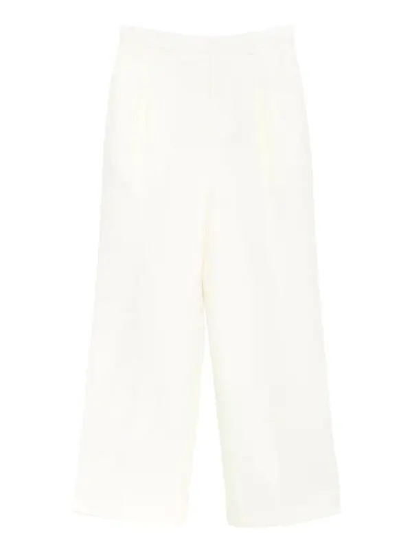 Ami Low Waist Wide Leg Trousers - Neutrals