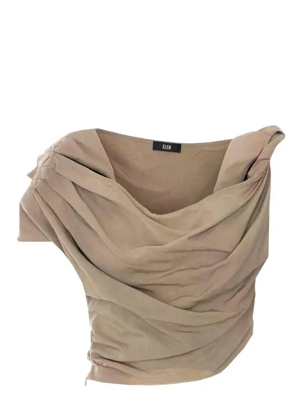 ELEH Knot Detail Draped Top - Neutrals