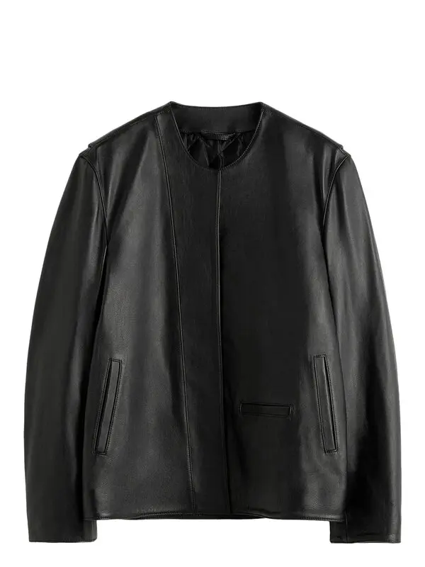 TOTEME Leather Biker Jacket - Black