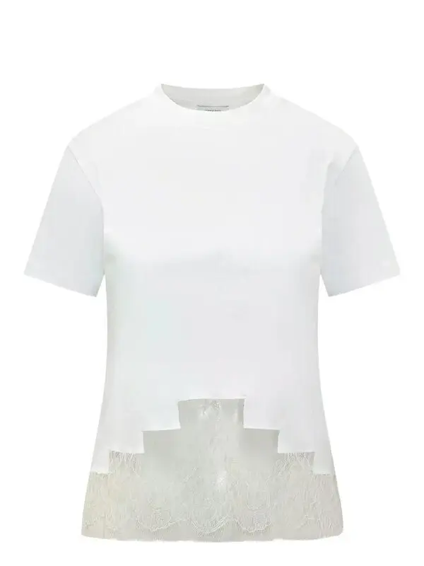 FERRAGAMO Lace-trimmed T-shirt - White