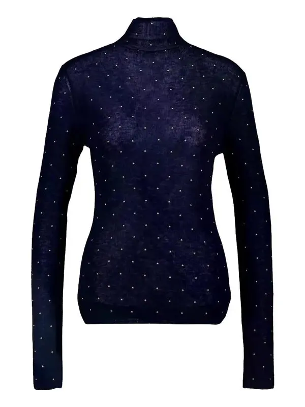 Rabanne Long-sleeved Polka Dot Turtleneck - Blue