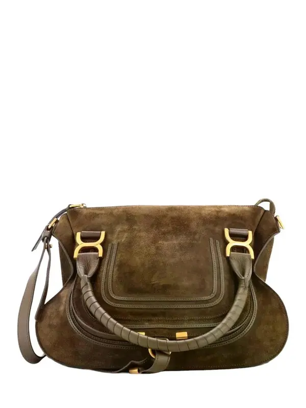 Chloé Marcie Suede Medium Shoulder Bag - Green