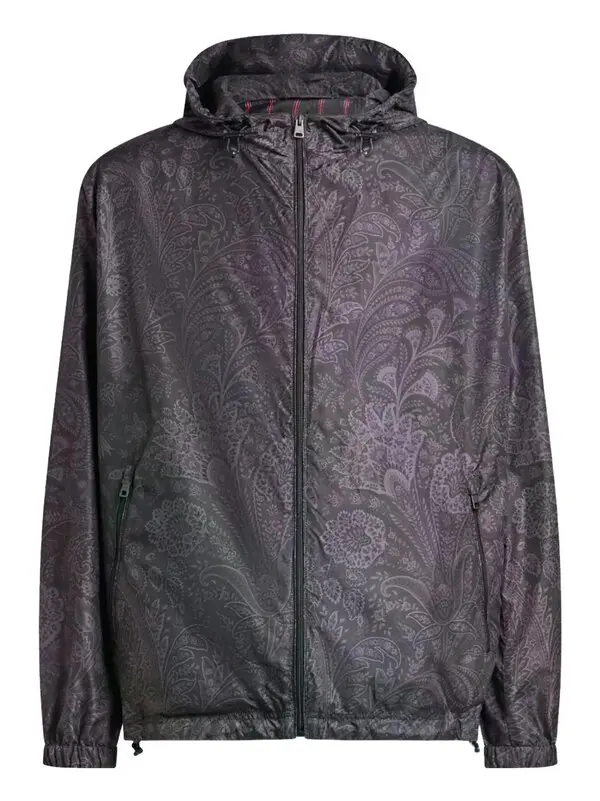 Etro Floral Paisley Print Windbreaker Jacket - Grey