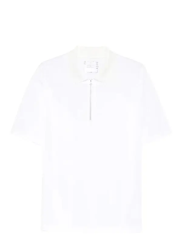 Sacai Zip-detail Polo Shirt - White