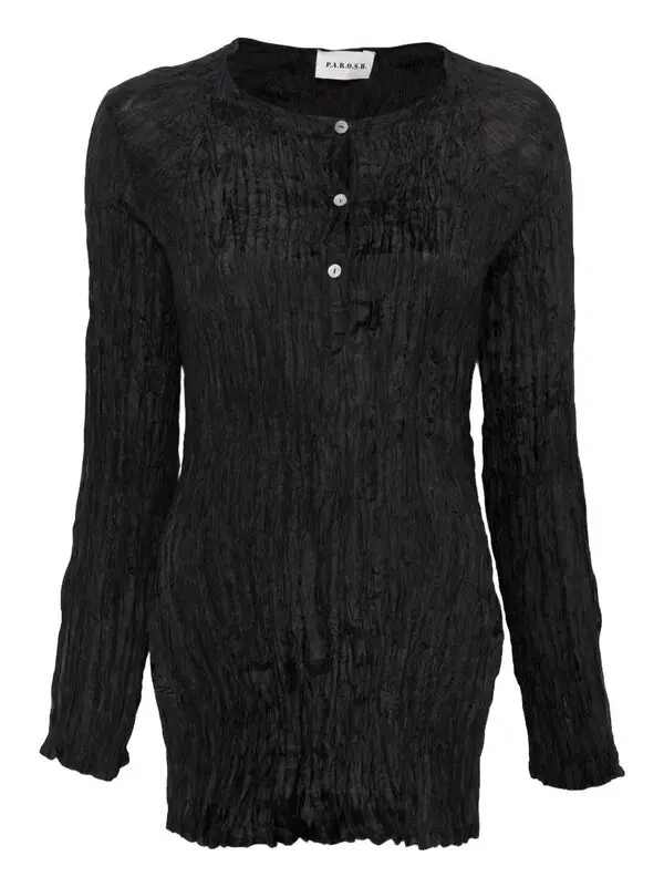P.a.r.o.s.h Textured Blouse - Black