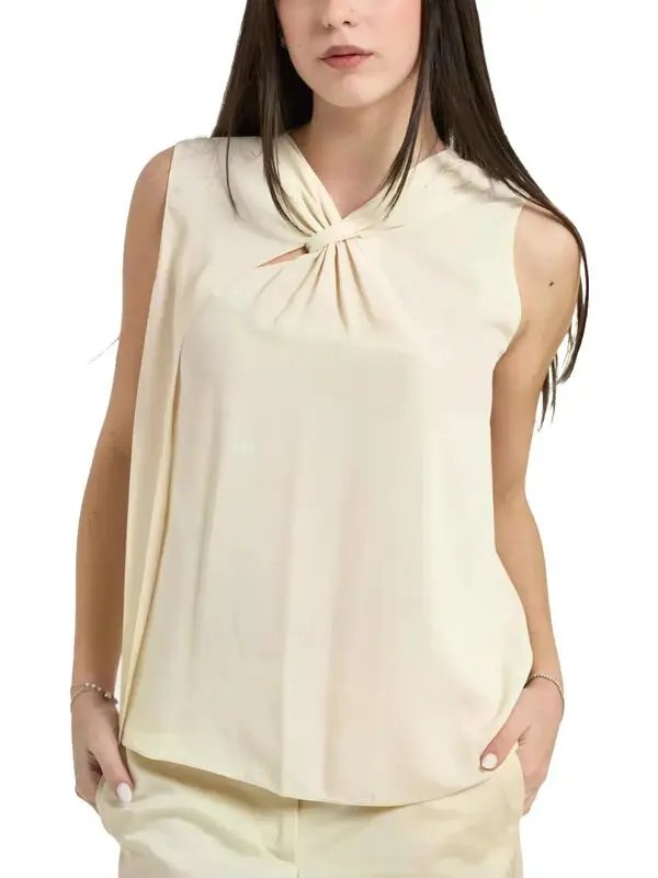 Patrizia Pepe Knot Sleeveless Top - Neutrals
