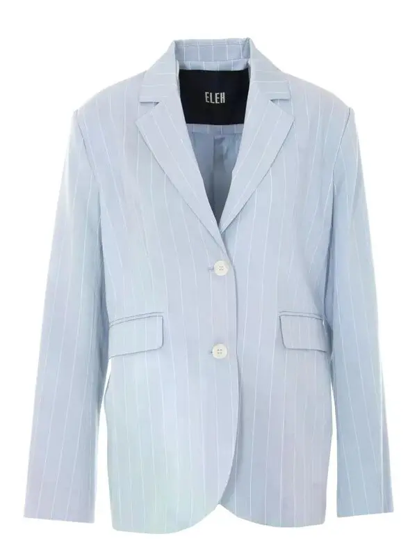 ELEH Striped V-neck Blazer - Blue
