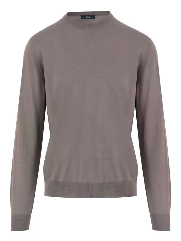 Herno Crew-neck Ribbed Sweater - Brown