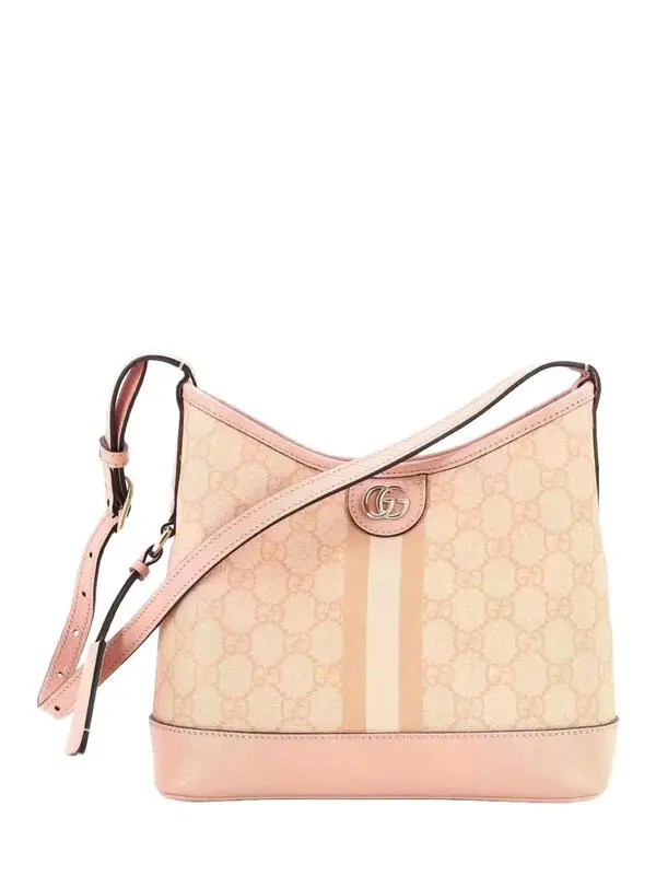 Gucci Ophidia Open Bucket Bag Gg Coated Canvas - Pink