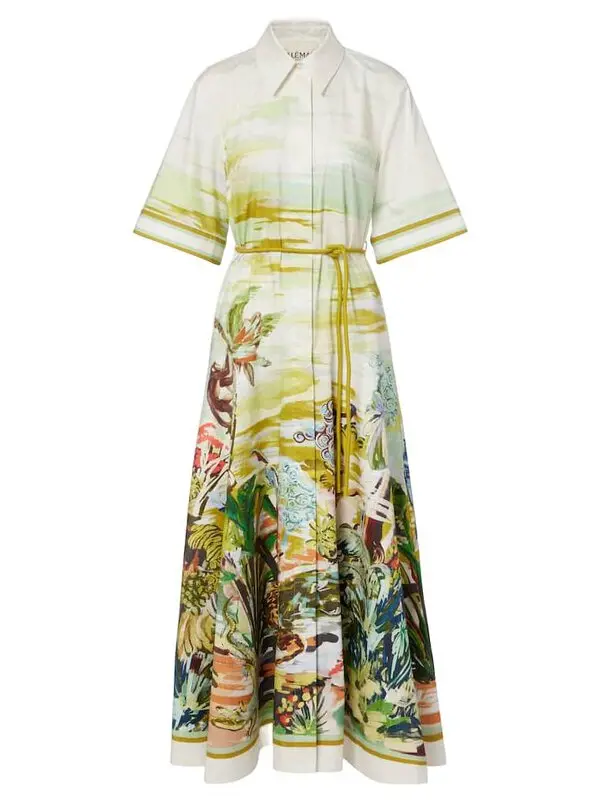 ALEMAIS Jungle Boogie Cotton Shirt Dress - Multicoloured