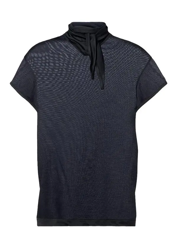 LEMAIRE Scarf-detail Jersey Top - Black