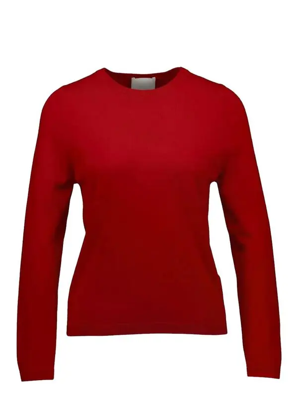 ALLUDE Round-neck Knitted Sweater - Red
