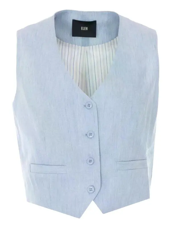 ELEH V-neck Button Waistcoat - Blue