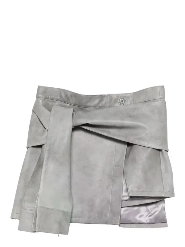 MANOKHI Alya Tie-waist Mini Skirt - Grey
