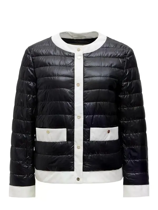Herno Collarless Quilted Jacket - Black