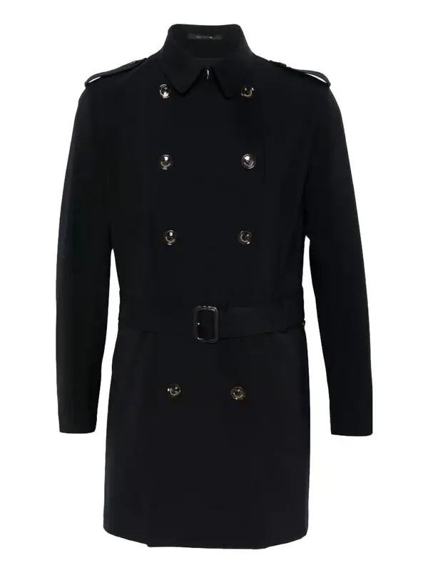 MONTECORE Buttoned Belted Coat - Blue