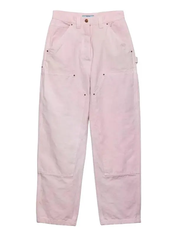 Prada Logo-detail Trousers - Pink