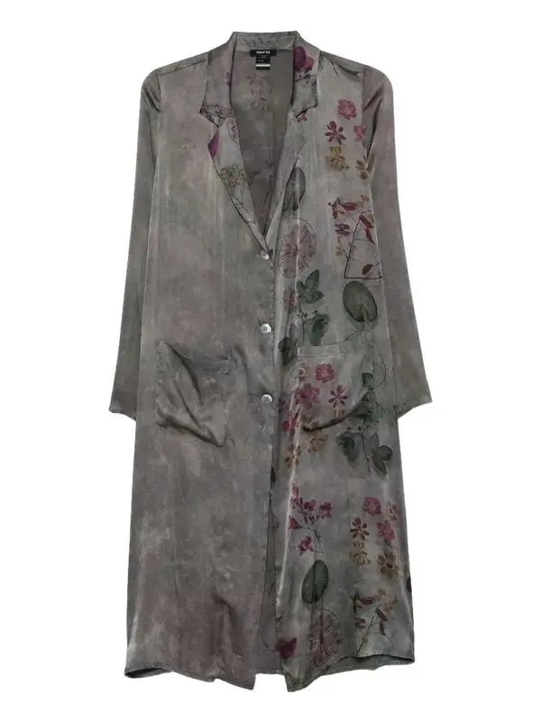 Avant Toi Floral Print Coat - Grey