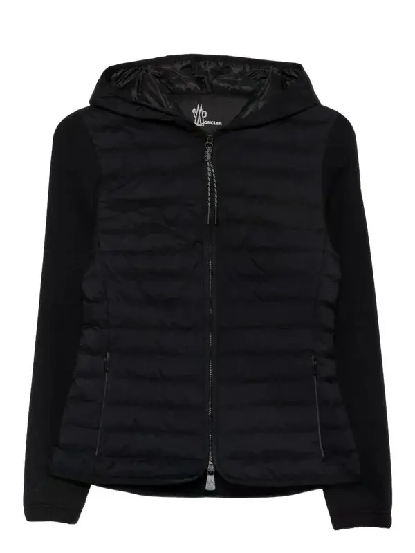 Moncler Hooded Zip-up Cardigan - Black