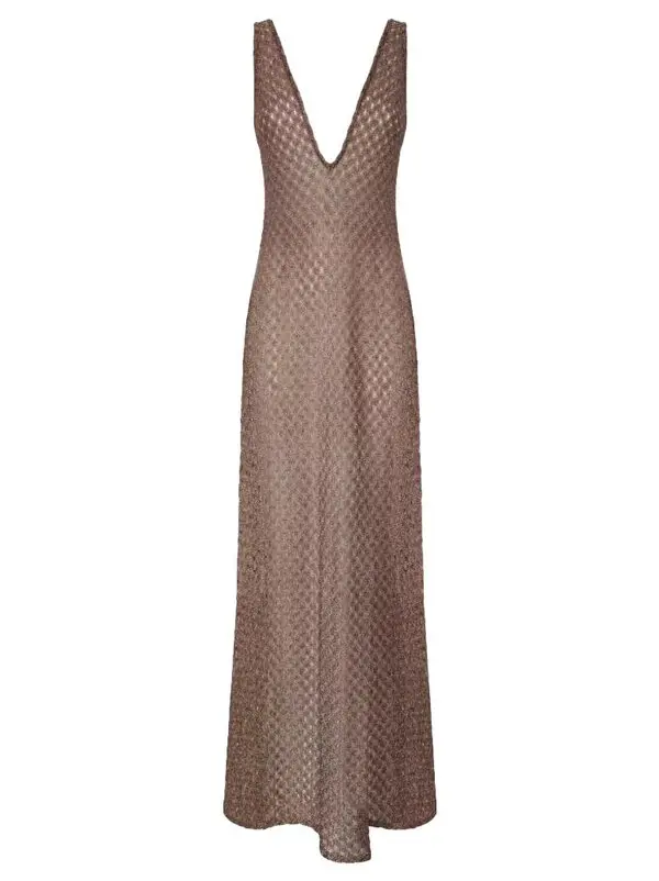 Missoni V-neck Maxi Dress - Brown