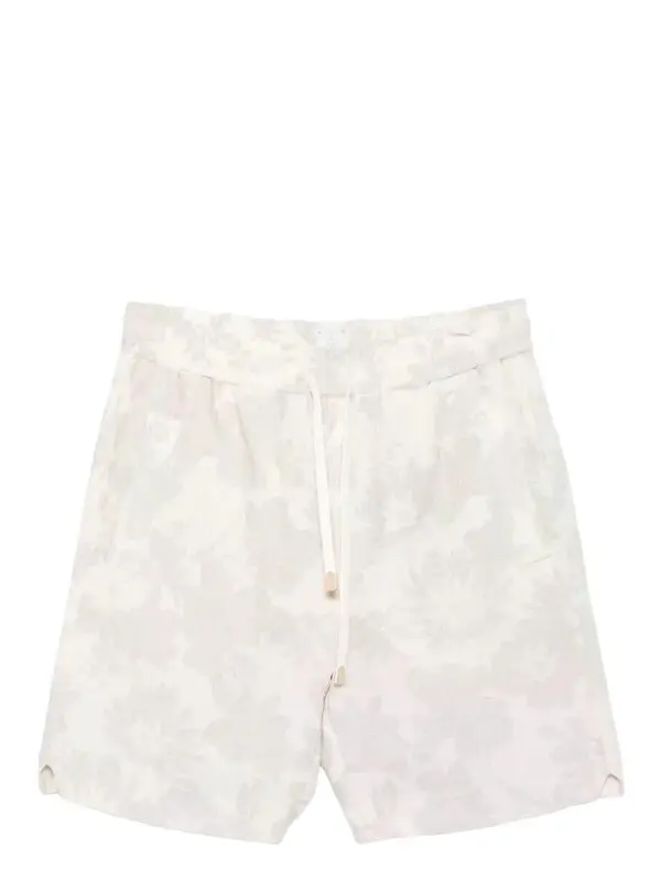 Eleventy Floral-print Deck Shorts - Neutrals